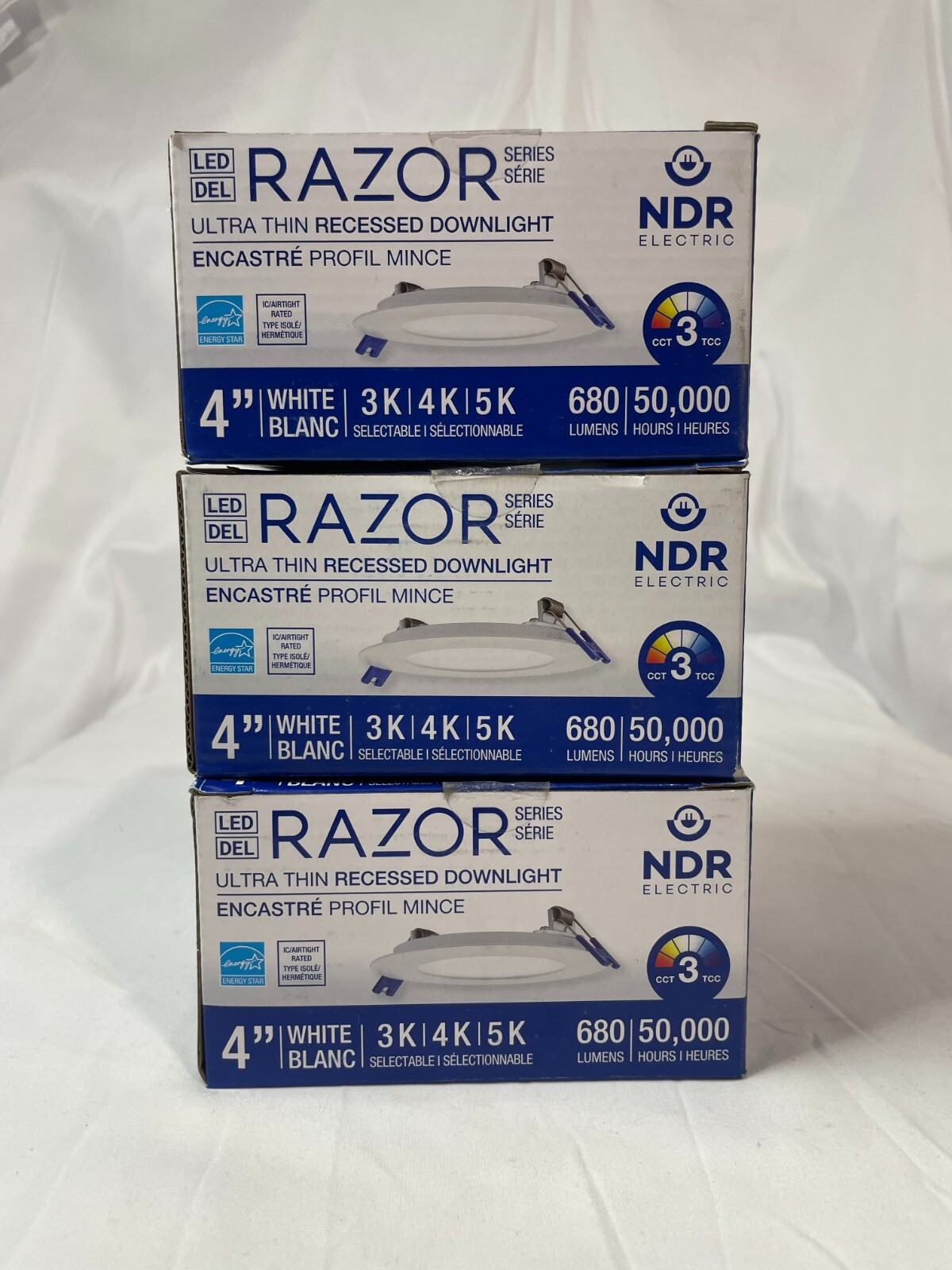 NDR RAZOR ULTRA THIN RECESSED DOWNLIGHT RZR-CCT-400-WH, 4" (3K,4K,5K ...