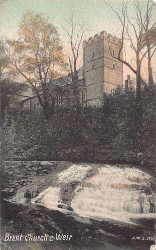 England 1906 Brent Church and Weir vintage postcard | eBay