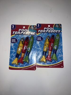 Pool Torpedoes, Swim, Dive Glide Under Water, 2 pack with 6 total ...