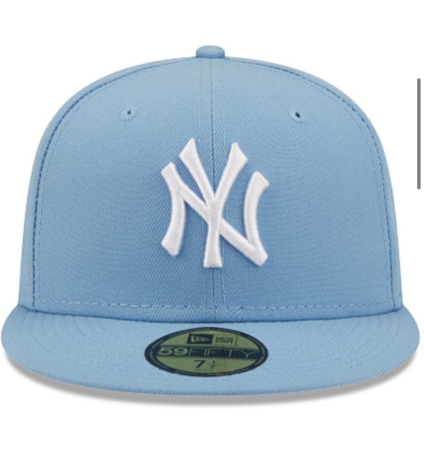 New York Yankees New Era 59FIFTY Fitted Cap HAT 5950 BABY SKY LIGHT ...