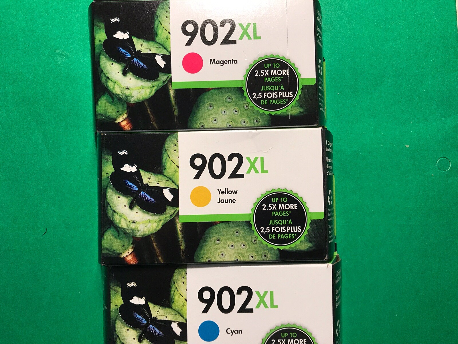 Genuine HP 902XL Color Ink Cartridge Combo for HP Printer-OEM Ink-3PK ...