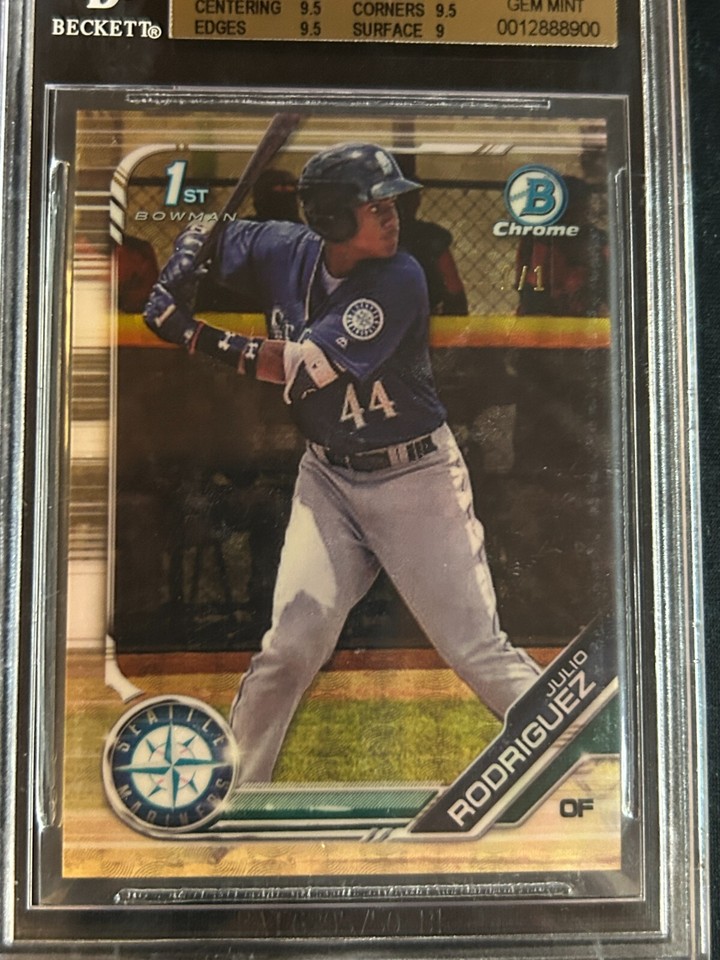 2019 Bowman Chrome Julio Rodriguez BCP-33 1st Bowman 1/1 Superfractor ...