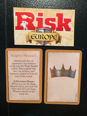Risk Europe CROWN CARD KINGDOM MISSION Card #5 Game Replacement 2015 | eBay