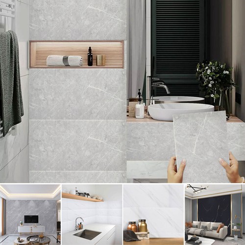 10pcs Self-Adhesive Grey Marble PVC Cladding Wall Panels for Bathroom ...