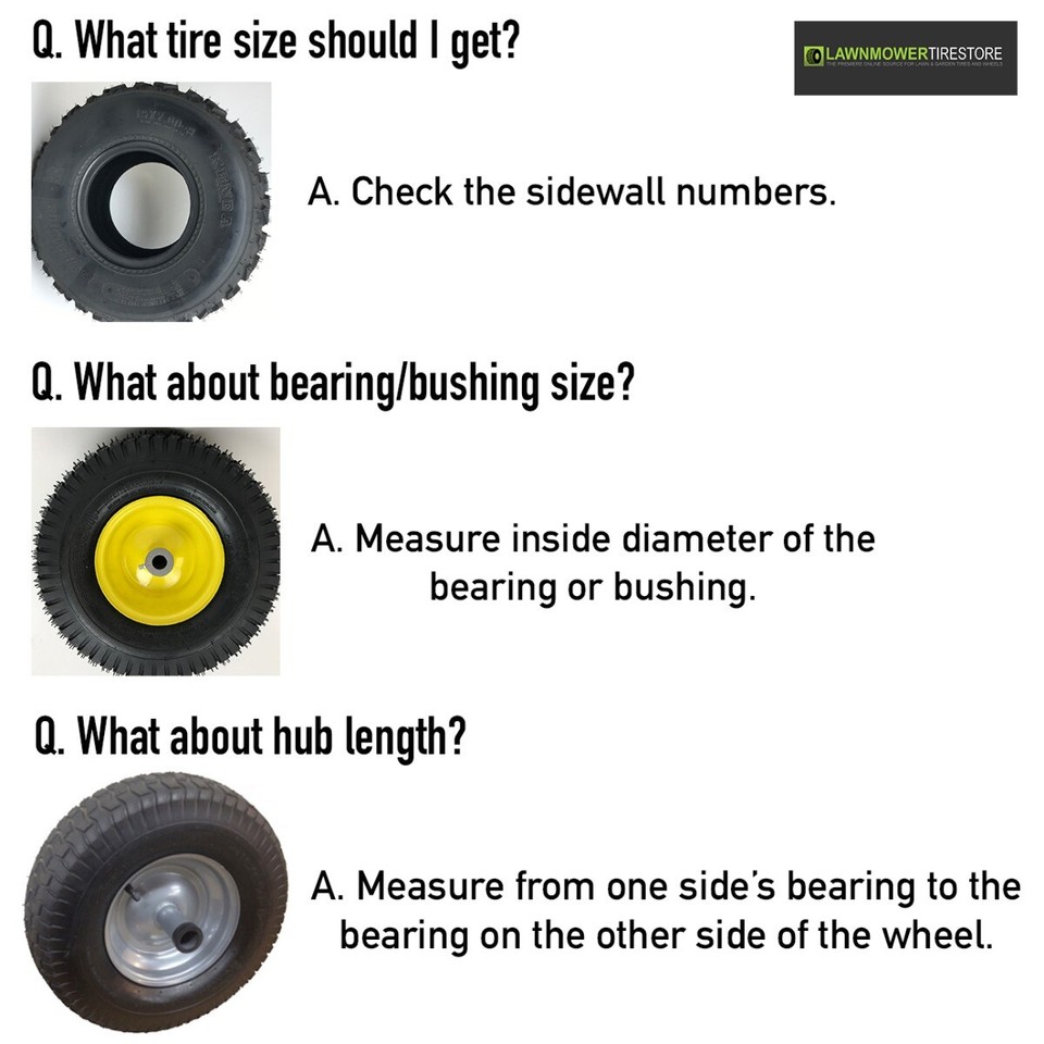 Set of 2 - 15x6.00-6 Lawn Mower Wheel - 3/4 Inch Axle, 3 Inch Centered ...