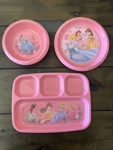 ZAK! 3pc. Disney Princesses Plate, Divided Plate and Bowl | eBay