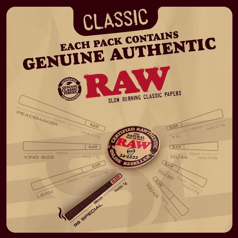 RAW Classic Cones 98 Special | 100 Pack & Cone Loader | Kit | eBay