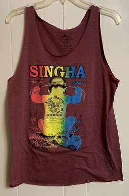 Singha "Love Mommy & Singha" Lager Thai Beer Tank Maroon Size L | eBay