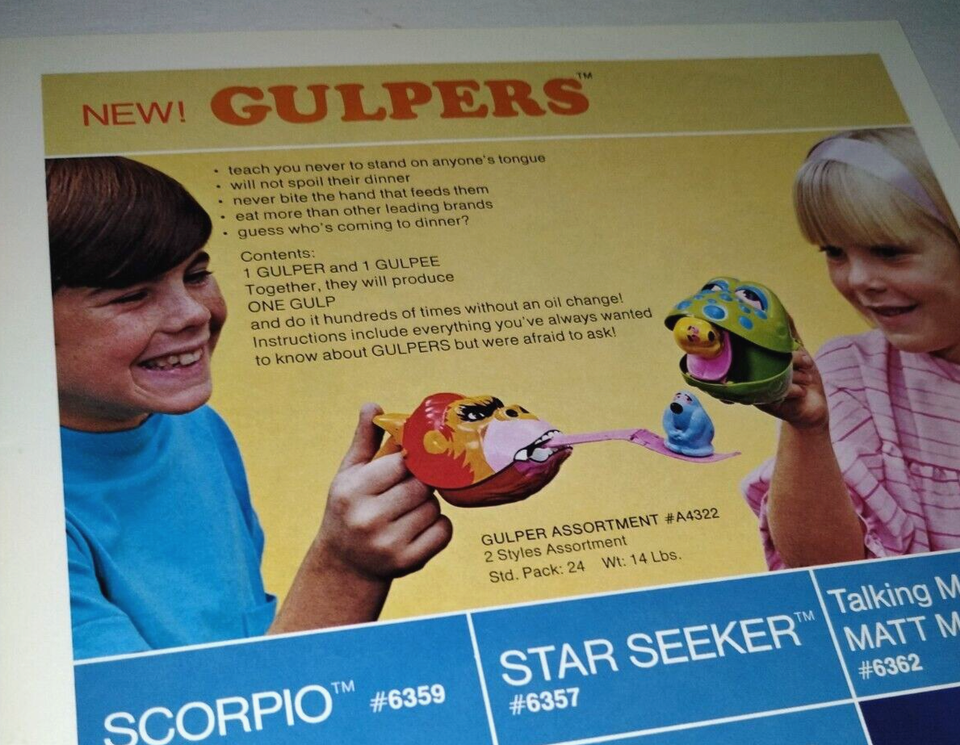 Mattel Toy Fair Print Ad 1971 Gulpers Scroprio Major Matt Mason Tog'l V ...