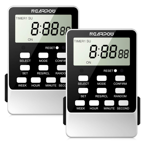 [2 Pack] Outlet Timer, Dual Digital Light Timer with 2 Independently ...