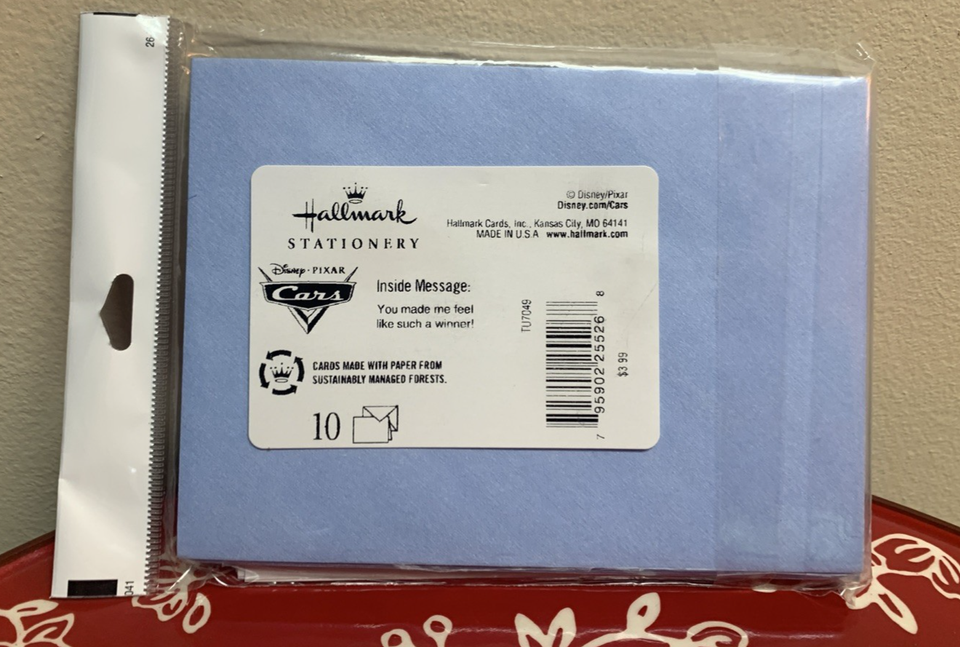 Disney Pixar Cars Lightning McQueen Mater Piston Cup Thank You Note ...