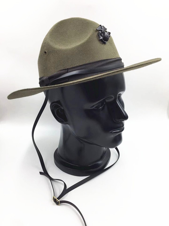 American USMC Hat Wool With Badge Outdoor Accessories Navy Marine Corps ...