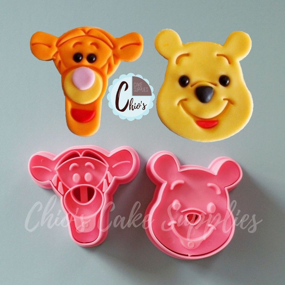 Pooh & Tigger cookie cutters with stamp 4 pcs. set | eBay