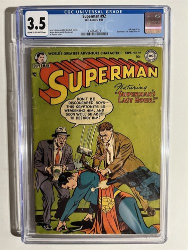 SUPERMAN #92 DC COMICS 1954 GOLDEN AGE CGC 3.5 GRADED! AD FOR JIMMY OLSEN #1 | eBay