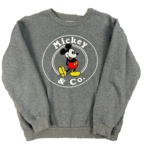 Disney Mickey & Co Sweatshirt Adult Medium Gray Crewneck Mickey Mouse ...