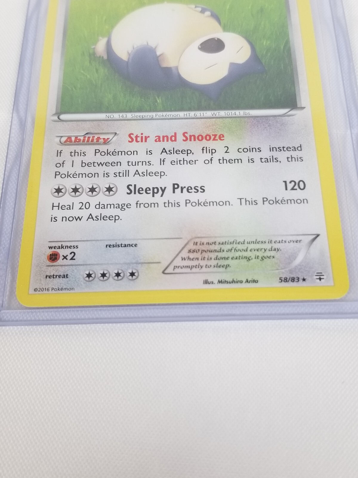 Snorlax Basic Hp 130 Colorless #58/83 Pokemon 2016 Card | eBay Australia