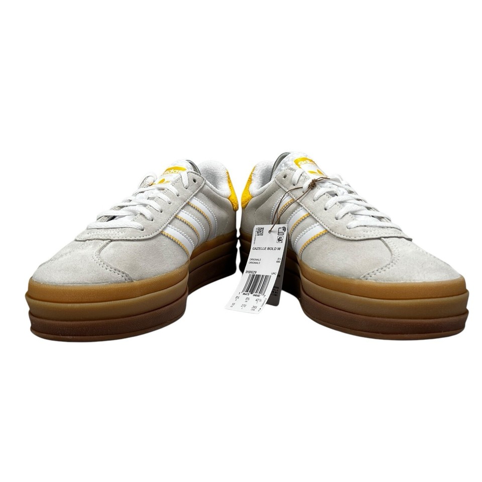 Adidas Gazelle Bold Ivory Cloud White Gold Platform Shoes IH9929 Women ...