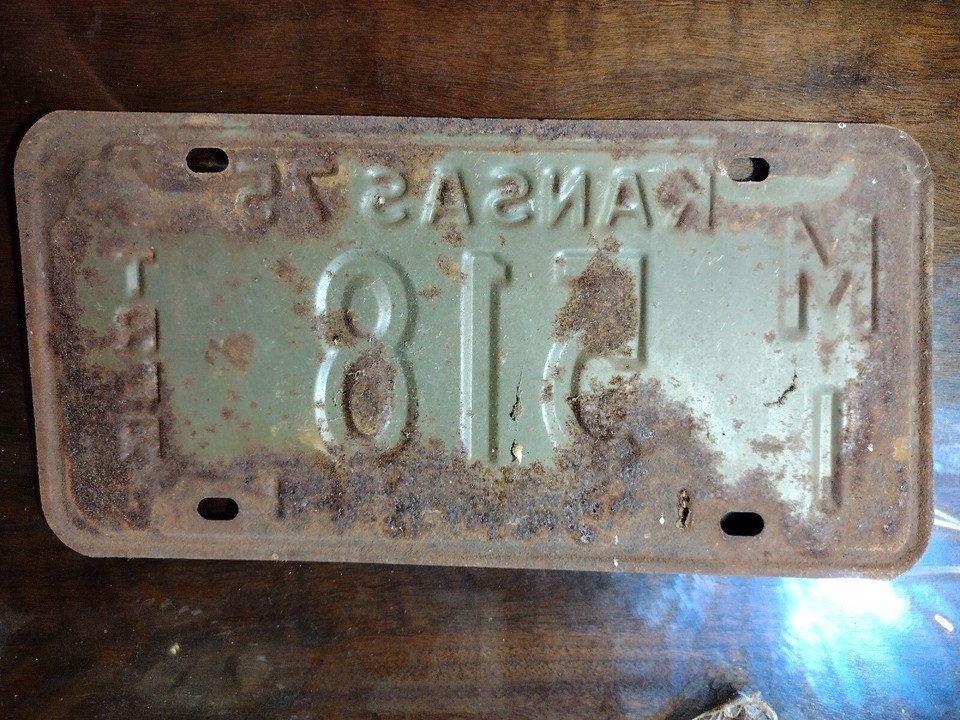1975 Kansas Trailer License Plate - Miami County - Rusted, Dirty, Some ...