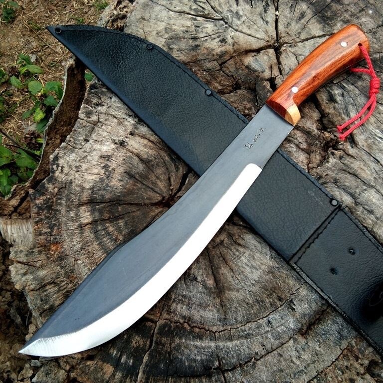 12" Aranyik Knife Machete Thai Hiking Trekking Hunting Handle Wood with ...