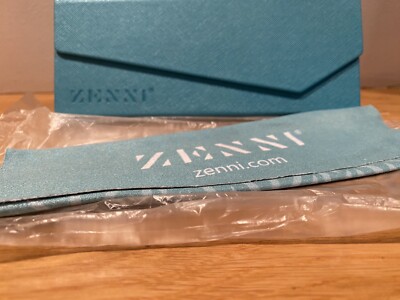 NWT Zenni foldable eyewear case with dust cloth in turquoise | eBay