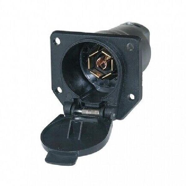 7-Way 7 Pin Round Trailer Connector Male RV Plug Blade Socket Adapter ...