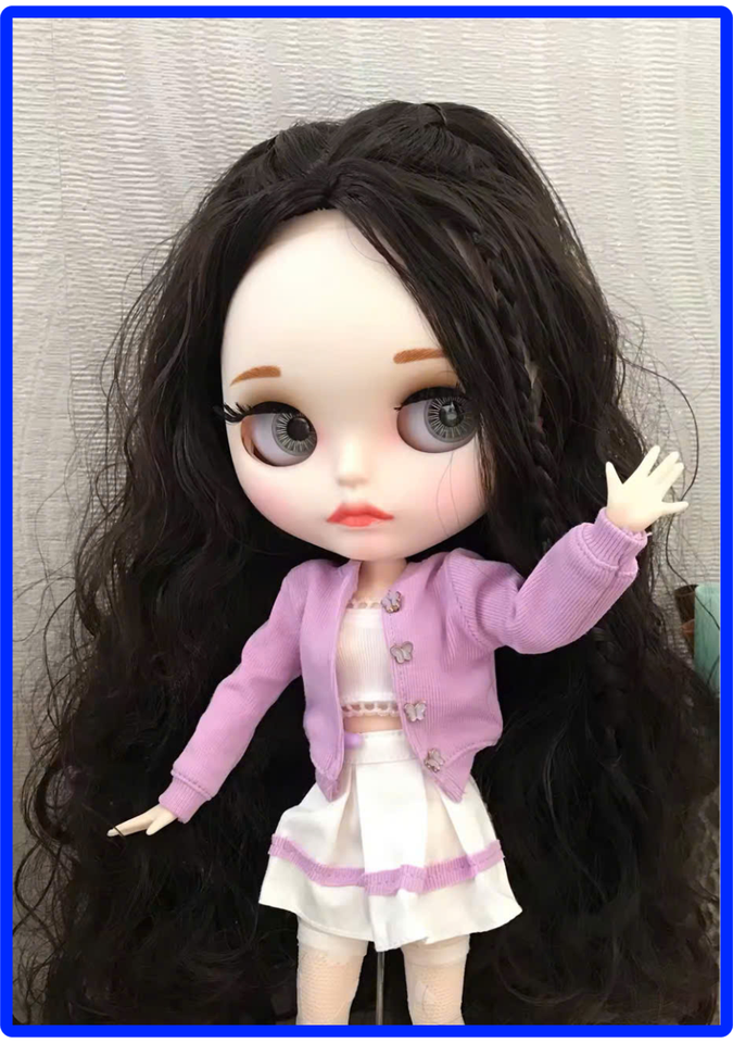 White Skin 12'' Nude Blythe Factory Doll Matte Face Eyebrows Black ...