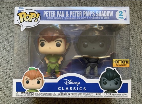 Funko Pop Peter Pan And Peter Pans Shadow Hot Topic Exclusive 2 Pack In ...