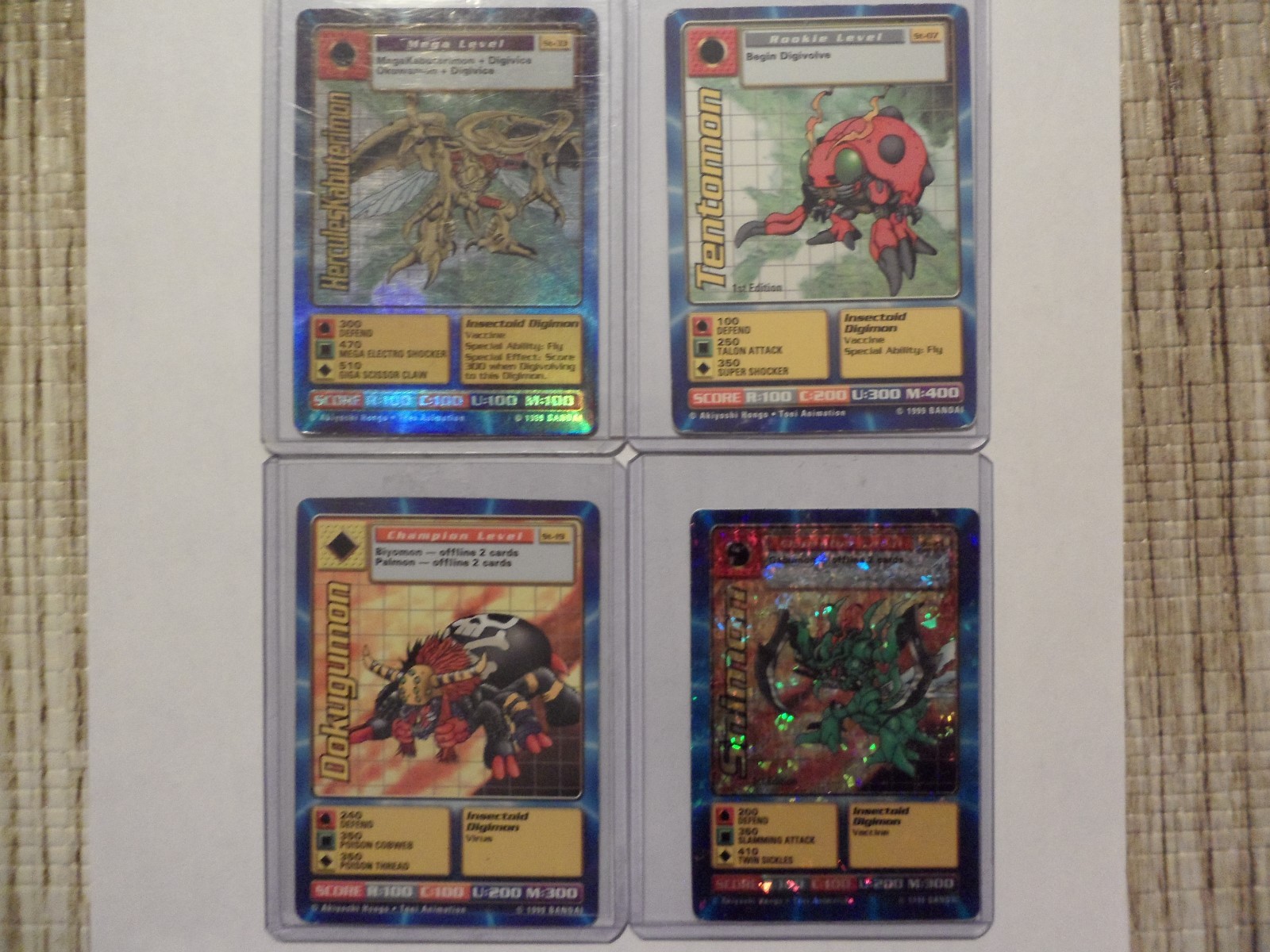 Digimon Cards HerculesKubuterimon, Snimon, Dokugumon, & Tentomon ...