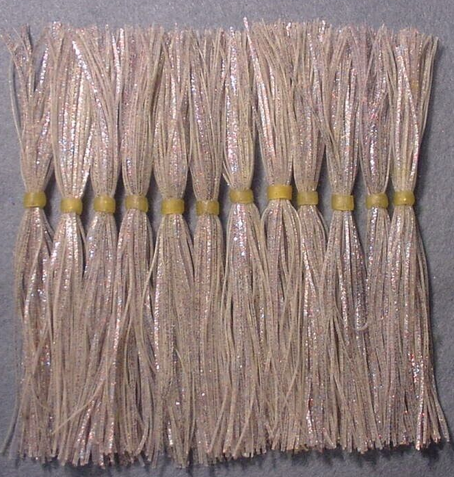 12 Silicone Skirts Spinnerbait Skirt 5 1/2" Crystal Red Firecracker # ...
