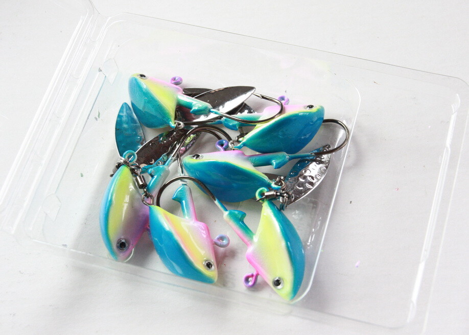 1 Pack Stand Up Jigs w/ Spinner Blade Flasher 1/8 1/2 3/8 3/4 oz | eBay