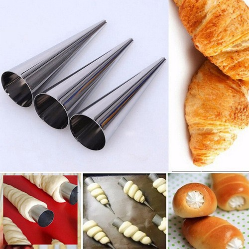 5Pcs Conical Tube Cone Roll Moulds Spiral Croissants Molds Cream Pastry ...