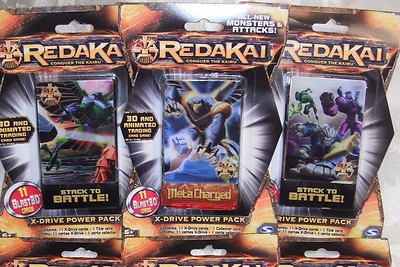 Redakai X-Drive 3 Power Packs ~ 11 Blast 3D Cards Per Pack ~ 1 ...
