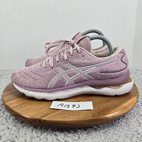 Asics Gel-Nimbus 24 Barley Rose White Athletic Running Shoes Womens 8 ...