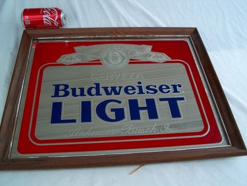 VTG BUDWEISER LIGHT CERVEZA MIRROR - SPANISH AD | eBay