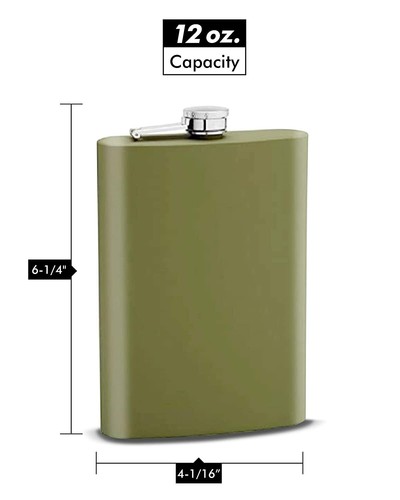 12 Ounce Flask with Rubber Coating - Customizable | eBay