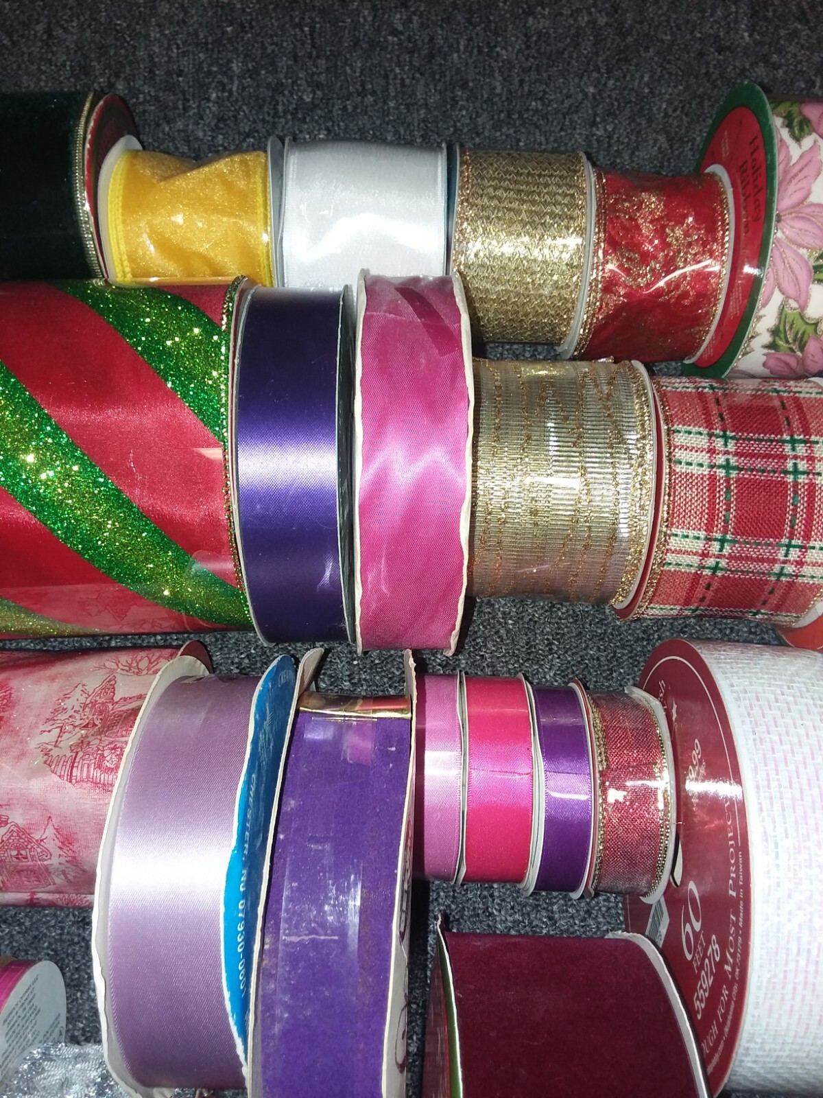 Lot Of 34 New and Slightly Used Craft Ribbon Spools Over 640 Yards | eBay