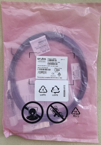 HPE ARUBA 10G SFP+ TO SFP+ 3M DAC CABLE J9283D P/N:8121-1298 - BRAND ...