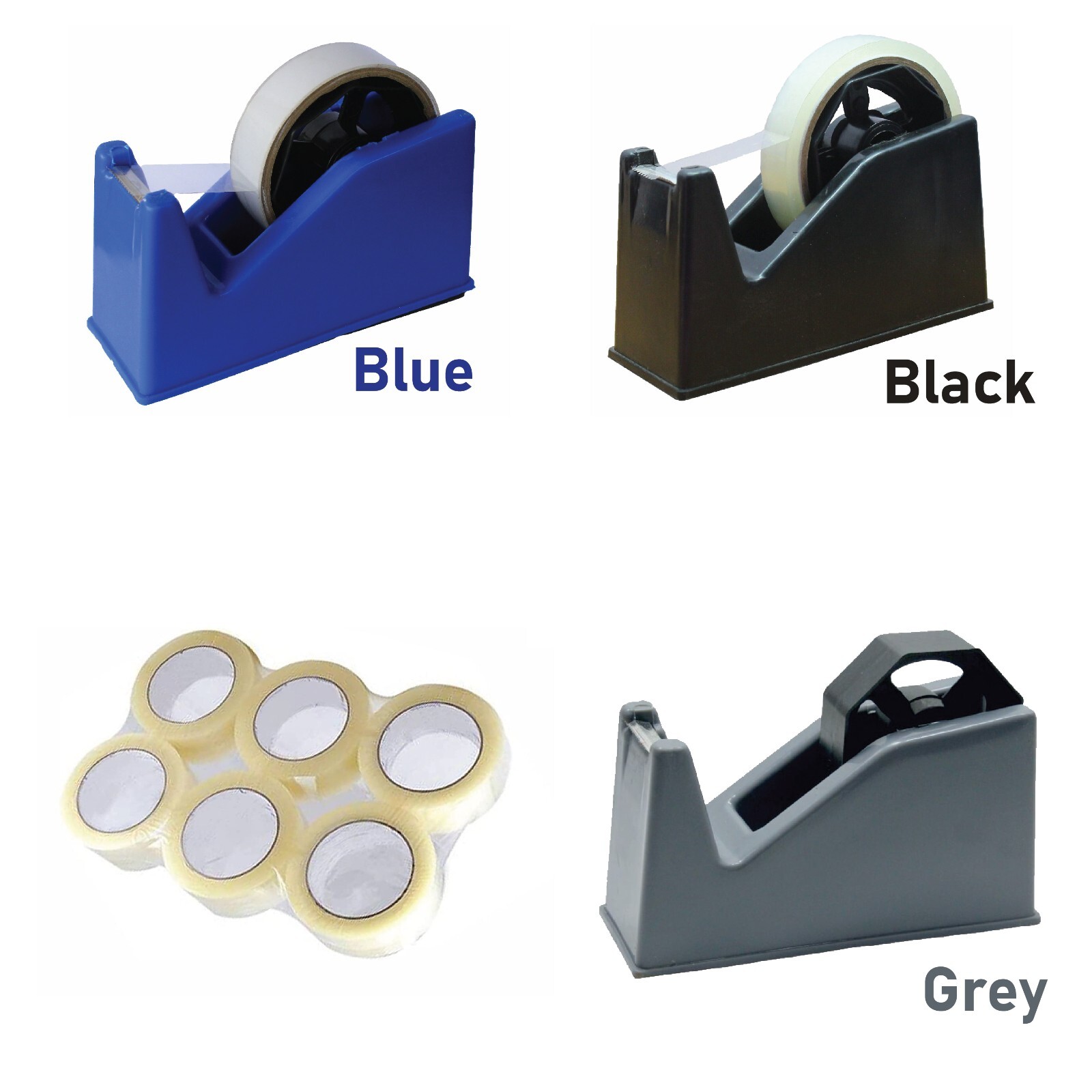 Tape Dispenser Sellotape Cello tape HEAVY DUTY WEIGHT HOLDER with 6 ...