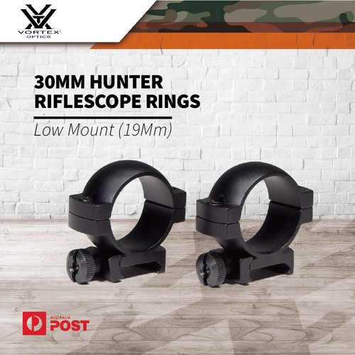 Vortex Hunter Rifle Scope Rings 30mm Tubes Black Low Height Weaver ...