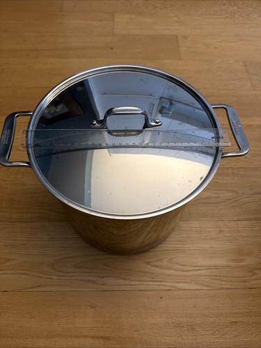 All Clad 16 Quart Stock Pot Stainless Steel Handles w/ Lid Soup Stew ...