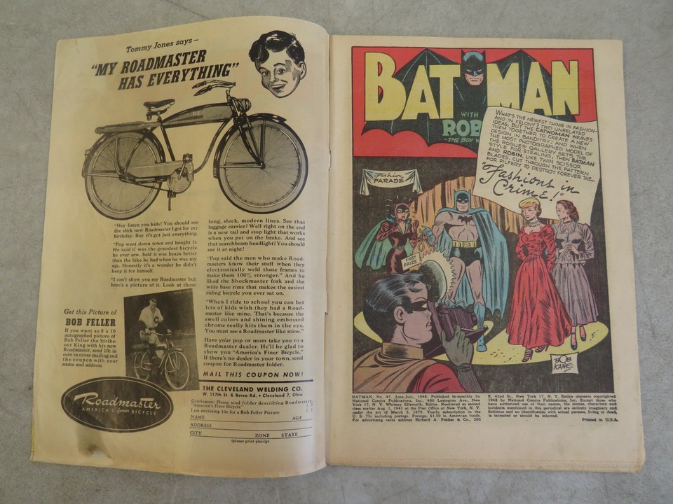 1948 Batman #47 DC Comics Origin Of Batman Vintage Comic Book | eBay