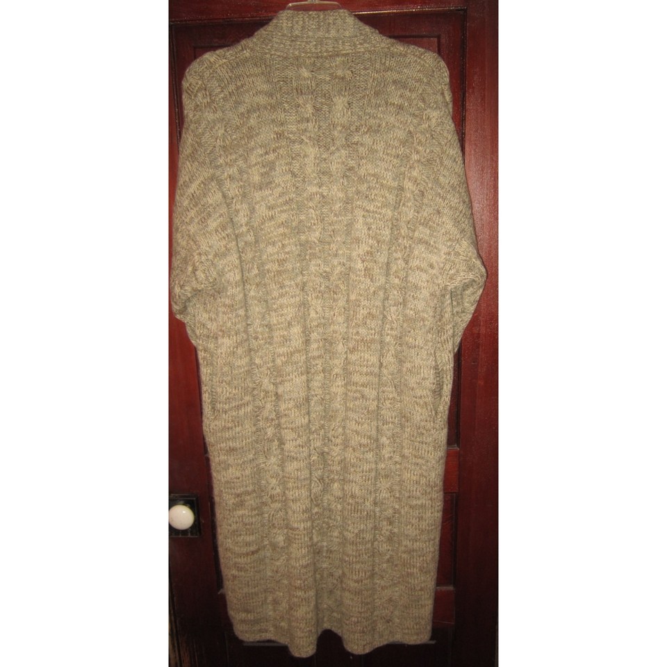 I.B. IB Diffusion VTG S Cardigan Sweater Coat Duster Long Heavy Cable ...