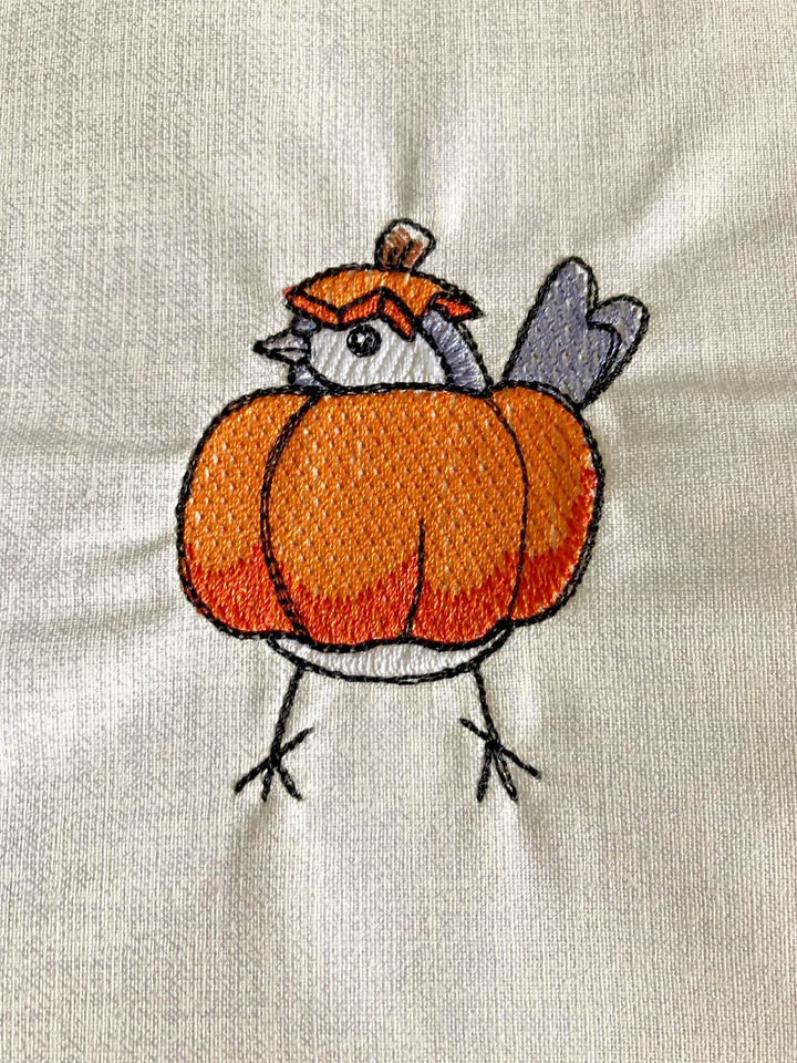 Mummy Chickadee Quilt Block, Pillow Top Machine Embroidered Halloween Decor | eBay