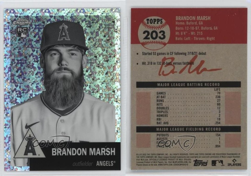 2022 Topps Chrome Platinum Anniversary Brandon Marsh #203 g9n | eBay