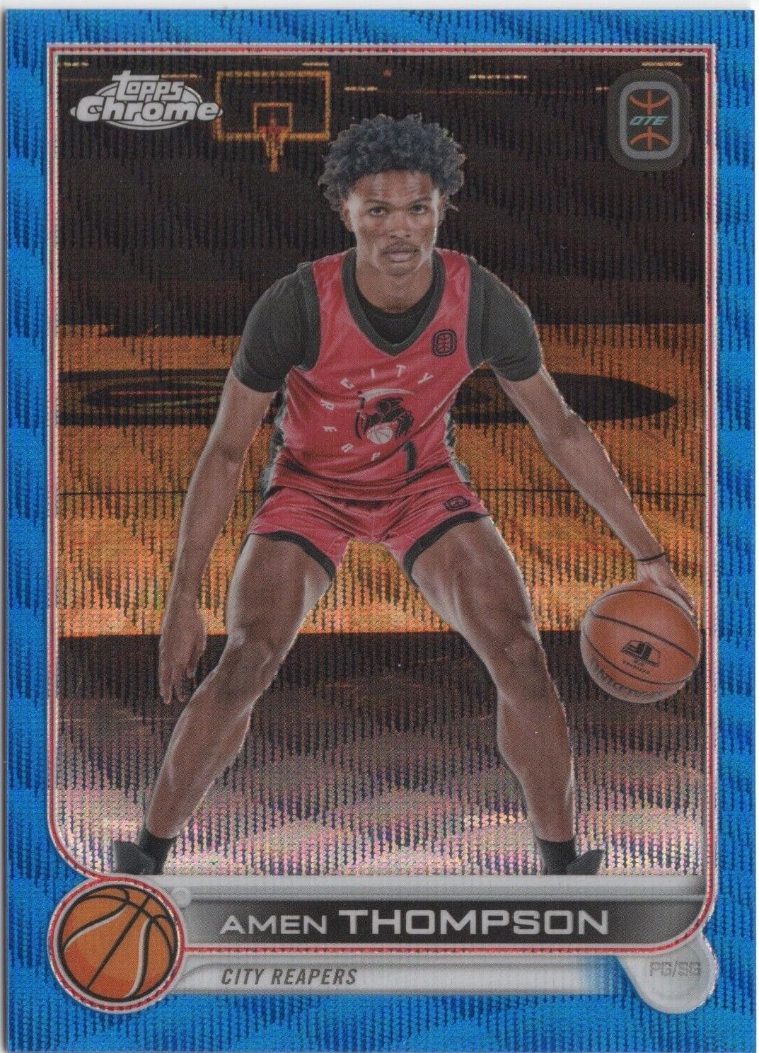 2022-23 Topps Chrome OTE Overtime Elite - Amen Thompson #79 Blue Wave ...