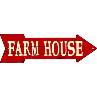 Farm House Novelty Metal Arrow Sign Directional 17" x 5" Wall Decor | eBay