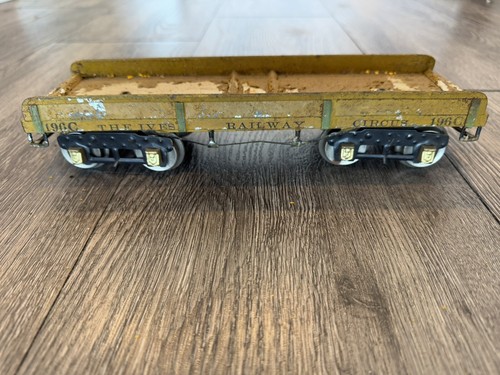 VINTAGE Ives Train Prewar Railroad Circus Flat Car Yellow 196C Original ...