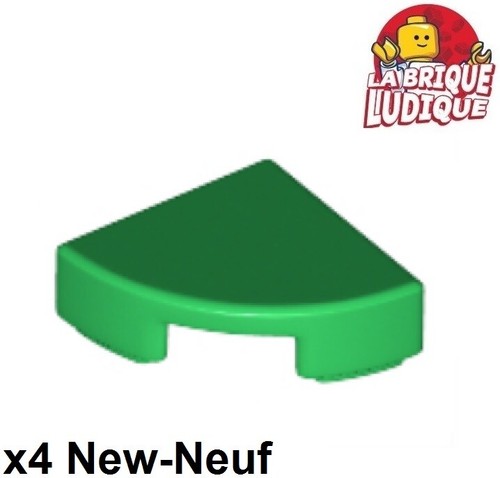 LEGO 4x Tile Round Quarter Round Smooth Quarter Circle 1x1 Green/Green ...