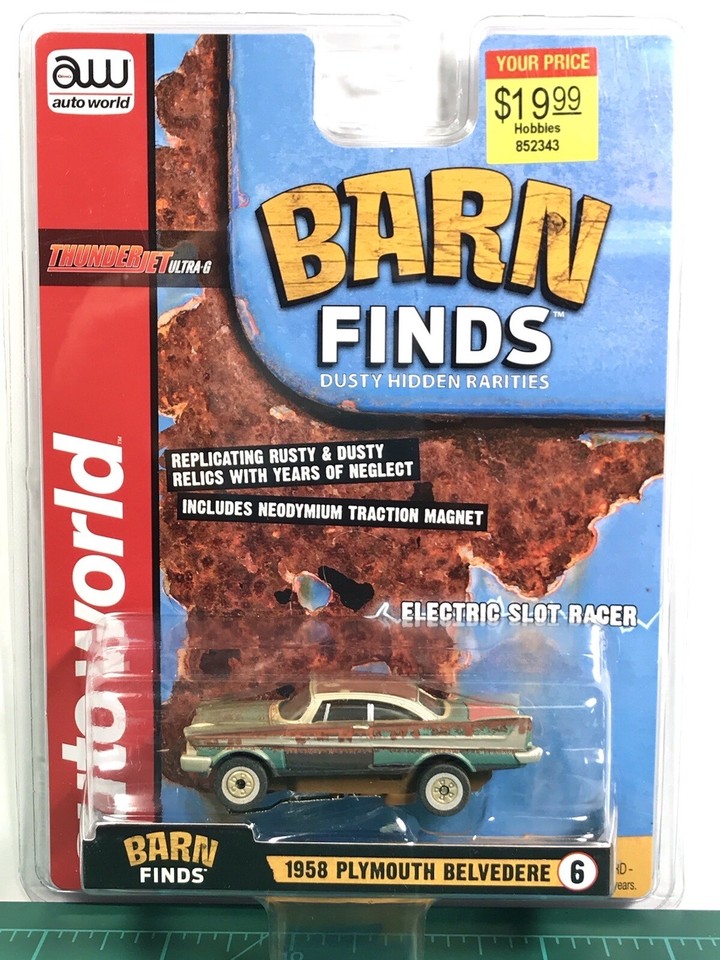 Auto World ThunderJet '58 Plymouth Belvedere Barn Finds HO Slot Car | eBay