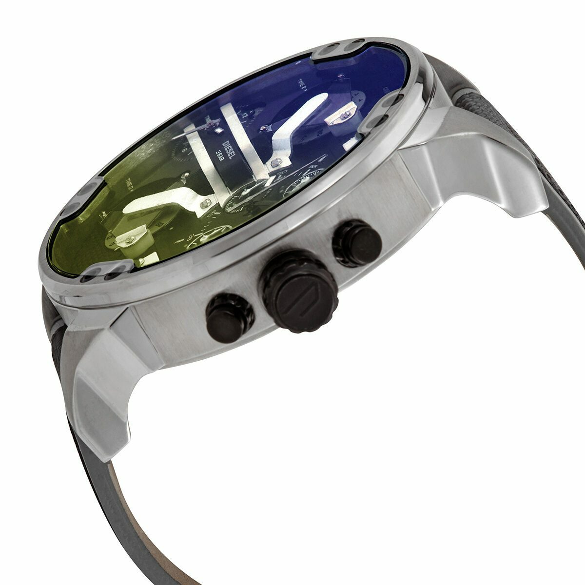 Diesel Mr Daddy 2.0 Chronograph Silver Black Yellow Nylon Mens Watch ...